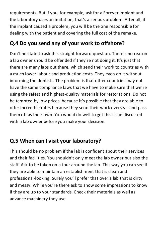 5 Questions you should ask a Dental Lab before you send a case