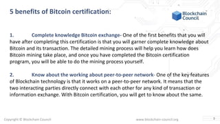 5 quick benefits of bitcoin certification | PPT