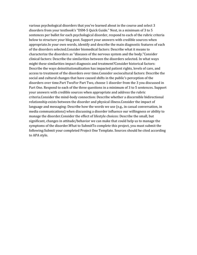 5 Quick Guide.docx | Mental Health | Diseases and Conditions