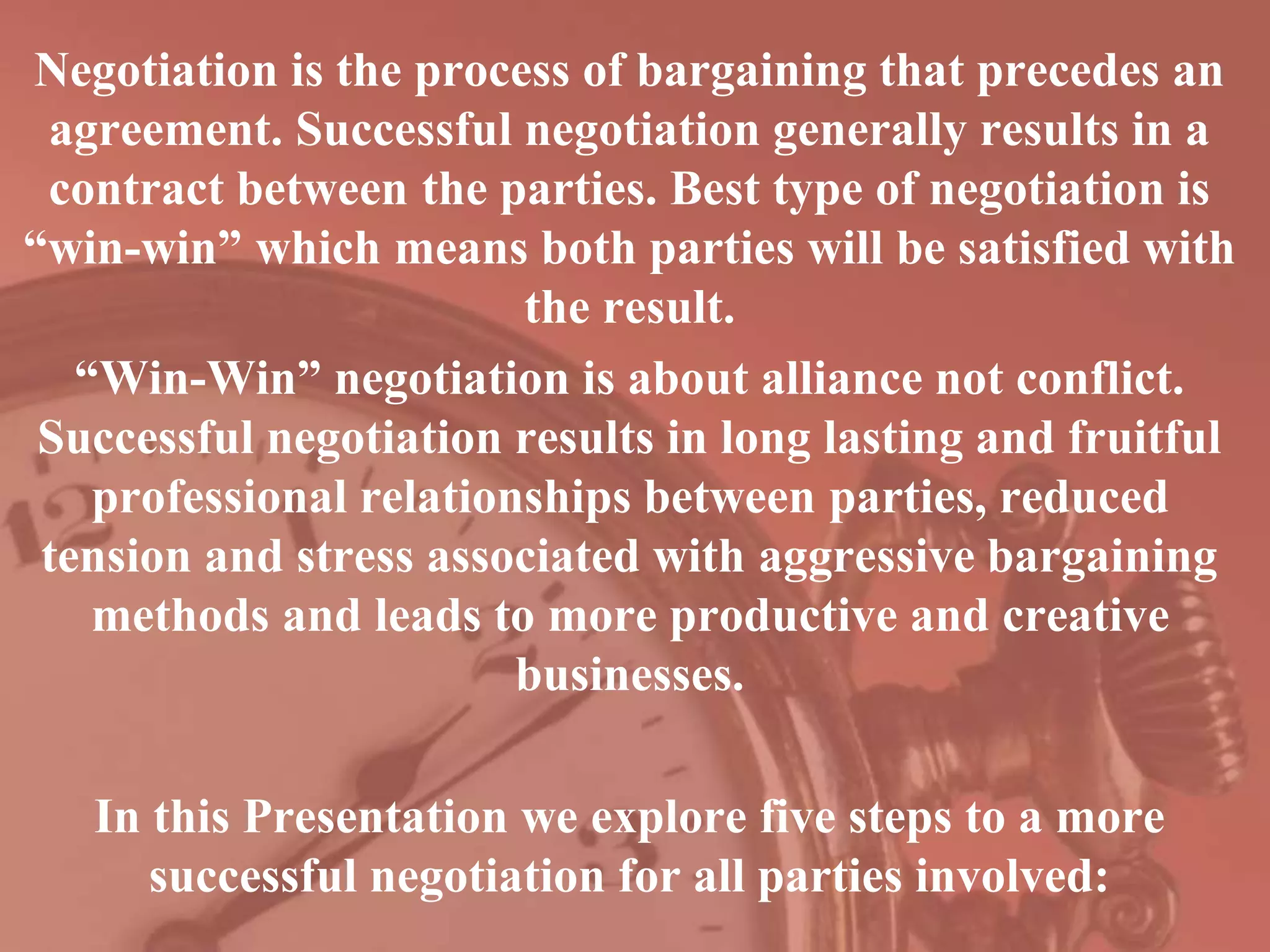 5 quick steps to win win negotiation | PPTX