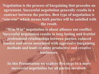 5 quick steps to win win negotiation | PPTX