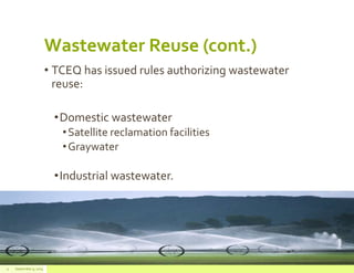 Reuse in Texas - wastewater, direct potable, | PPTX