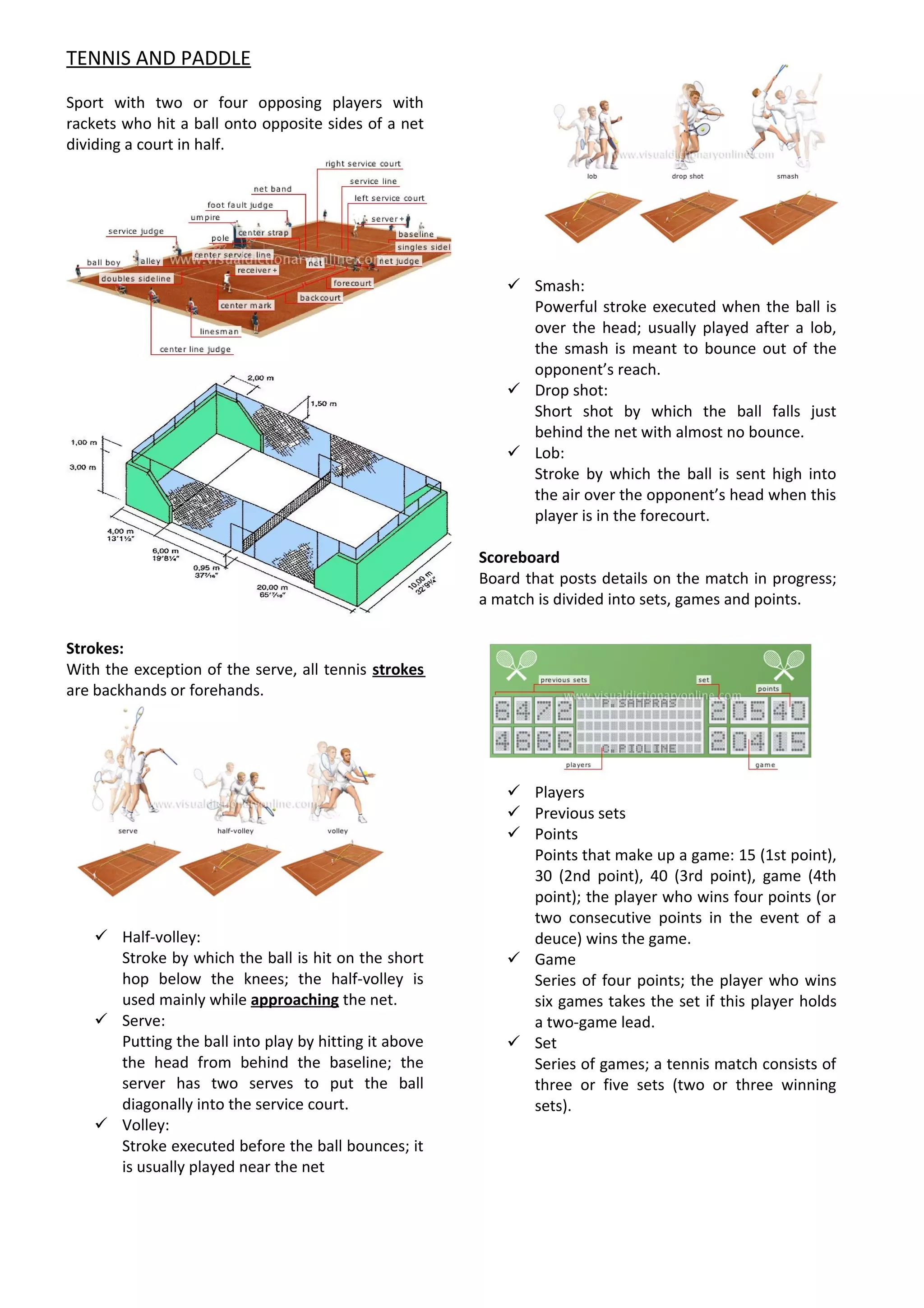 Racket Sports 1º ESO Secciones | DOC