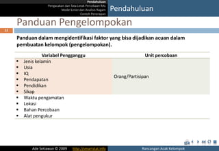 Rancangan Acak Kelompok (RAK) | PPTX