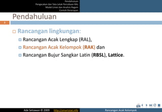 Rancangan Acak Kelompok (RAK) | PPTX