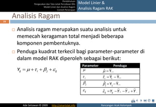 Rancangan Acak Kelompok (RAK) | PPTX