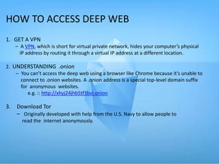 Deep web Seminar | PPTX