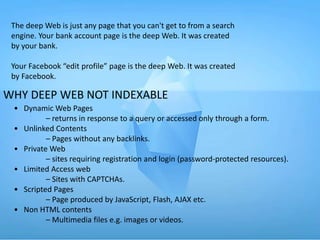 Deep web Seminar | PPTX