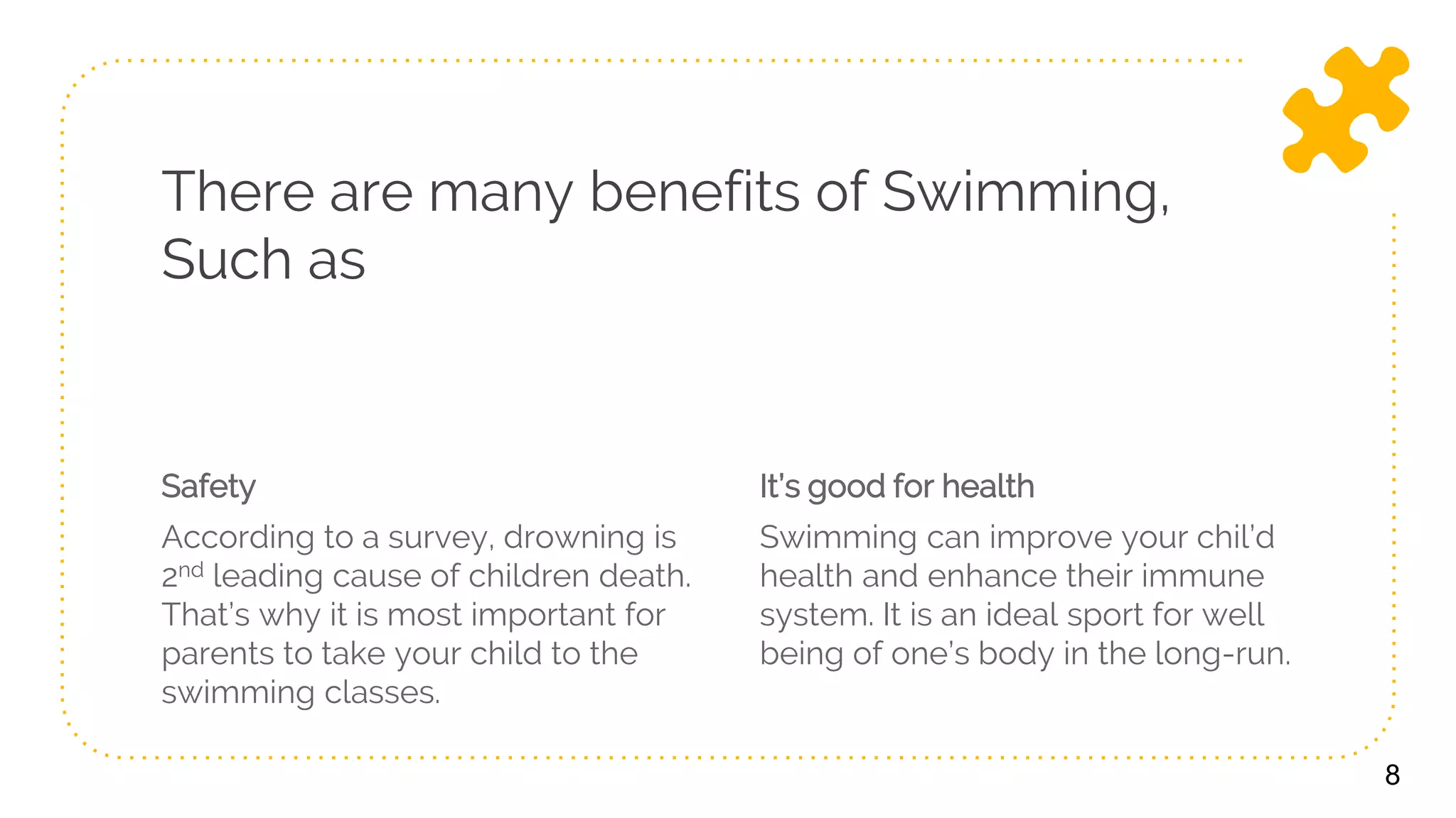 5 Best Reasons | Learn your Child swimming | PPT