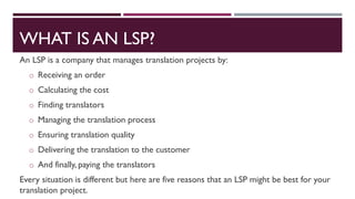5 Reasons You Should Work with an LSP | PDF