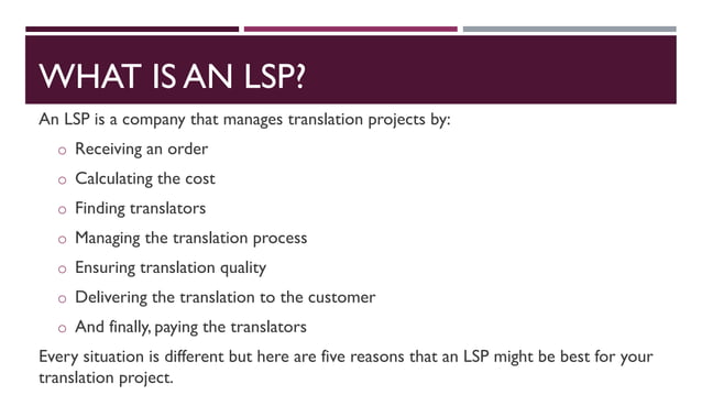 5 Reasons You Should Work with an LSP | PDF | Desktop Publishing ...