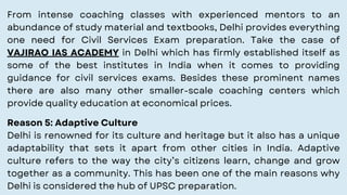 5 Reasons why Delhi is regarded as ‘the hub’ of UPSC Preparation | PDF