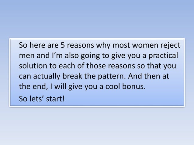 5 Reasons Why Women Reject Men & How to Fix it! | PPT