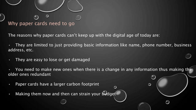 5 Reasons Why You Should Ditch Paper for Smart Visiting Cards | PPTX ...