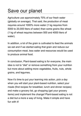 5 reasons to start today eating plant based foods | PDF