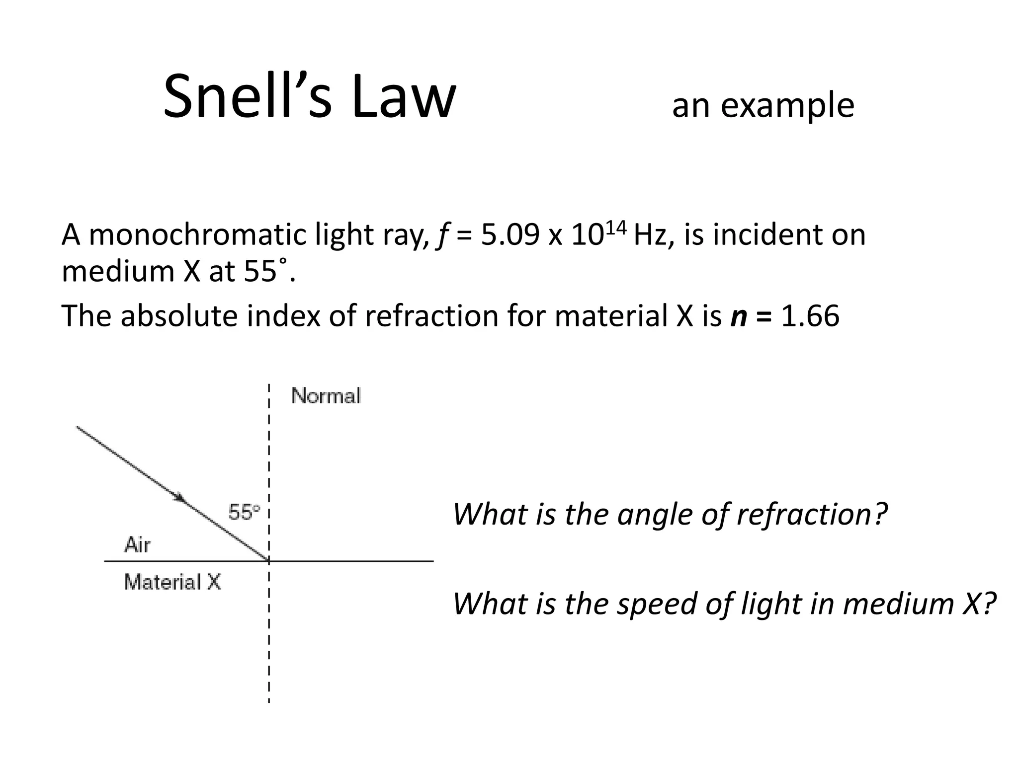5 refraction, snells law (8.2) | PPTX