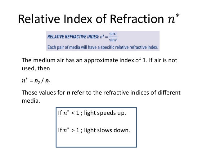 5 refraction, snells law (8.2)