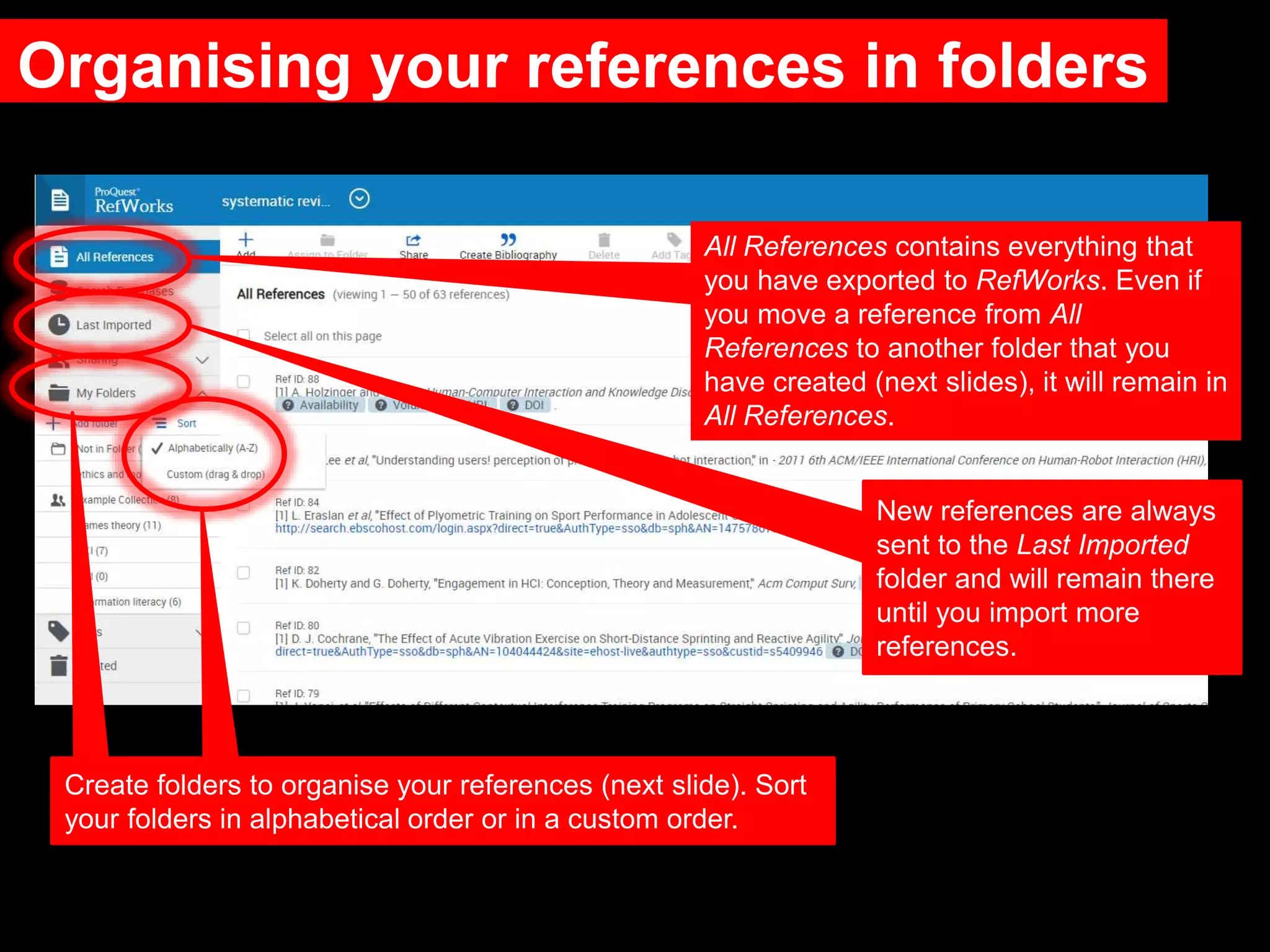 5 RefWorks Organising and Managing your references | PPTX
