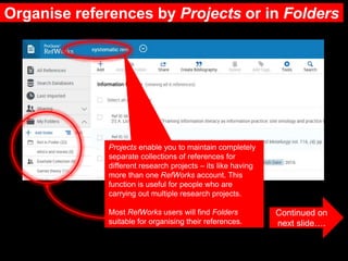 5 RefWorks Organising and Managing your references | PPT