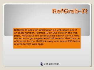 RefWorks RefGrab-It | PPT