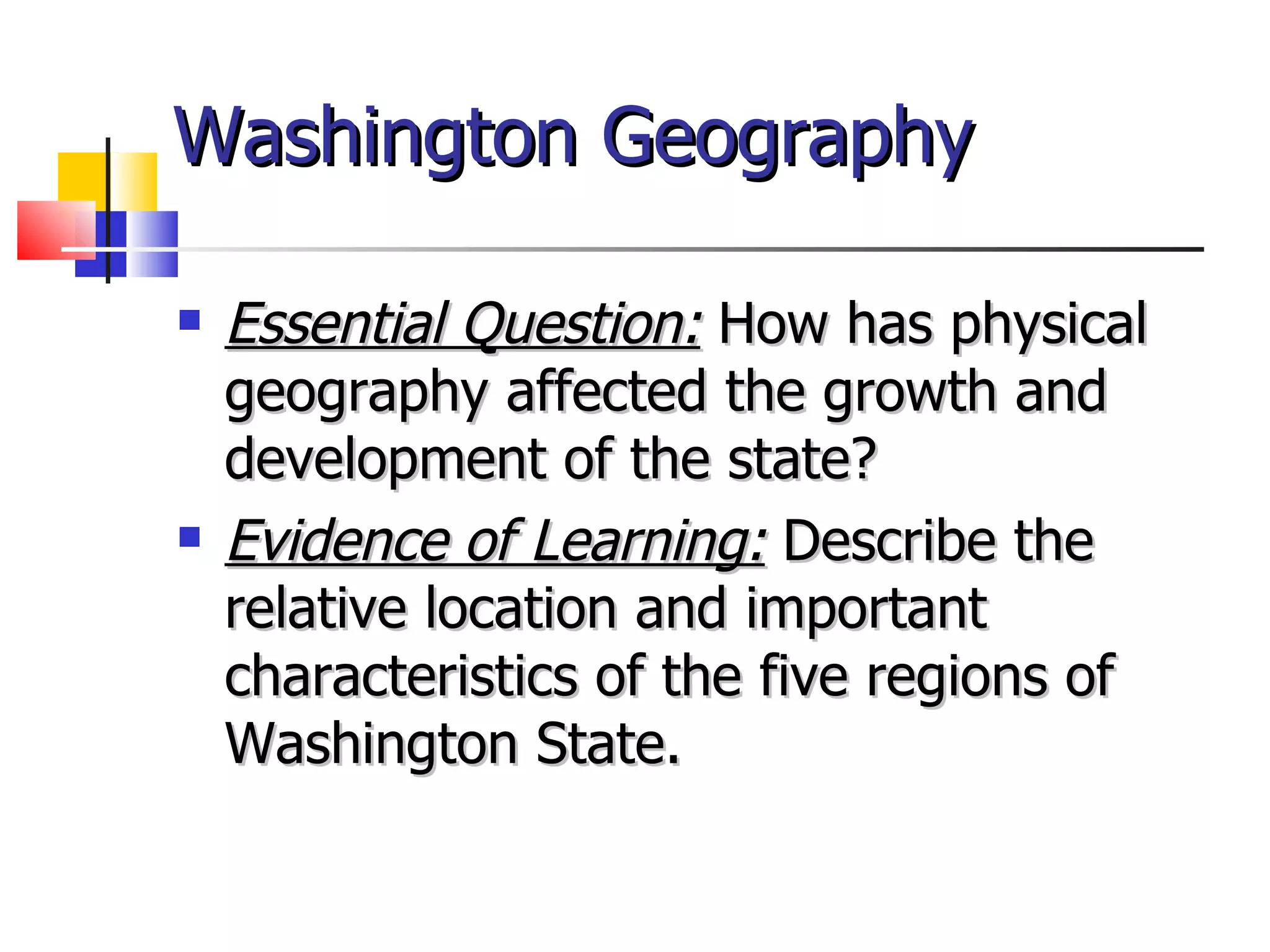 5 Regions Of Washington | PPT