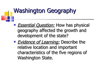 5 Regions Of Washington | PPT