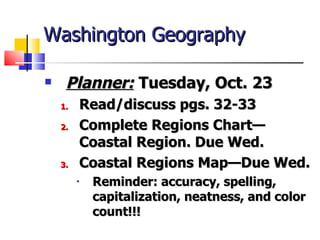5 Regions Of Washington | PPT