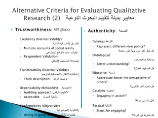 5 - reliability and validity of qualitative research ( Dr. Abdullah Al-Beraidi - Dr. Ibrahim ...