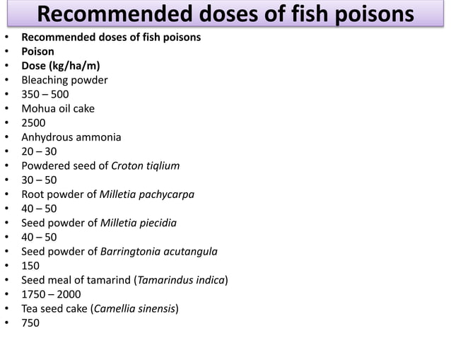 Removal of aquatic weeds, eradication of predatory, weed fishes from ...