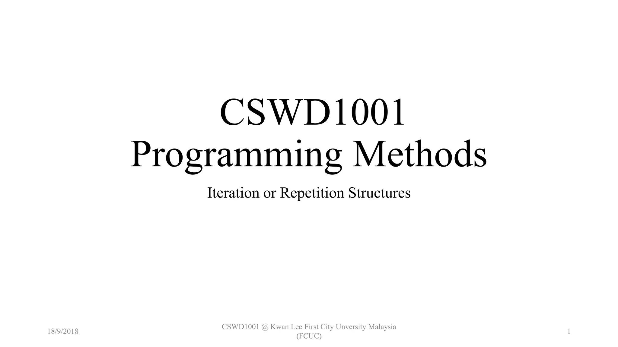 5 Repetition Structures | PPTX