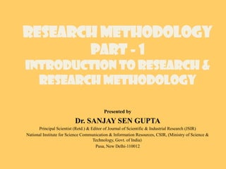 Research Methodology presentation for Ph.D | PPTX