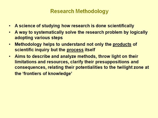 Research Methodology presentation for Ph.D | PPTX | Science