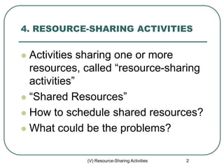 Model and schedule resource-sharing activities in repetitive projects ...