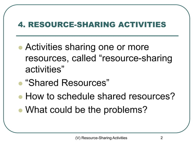 Model and schedule resource-sharing activities in repetitive projects using concept of the ...