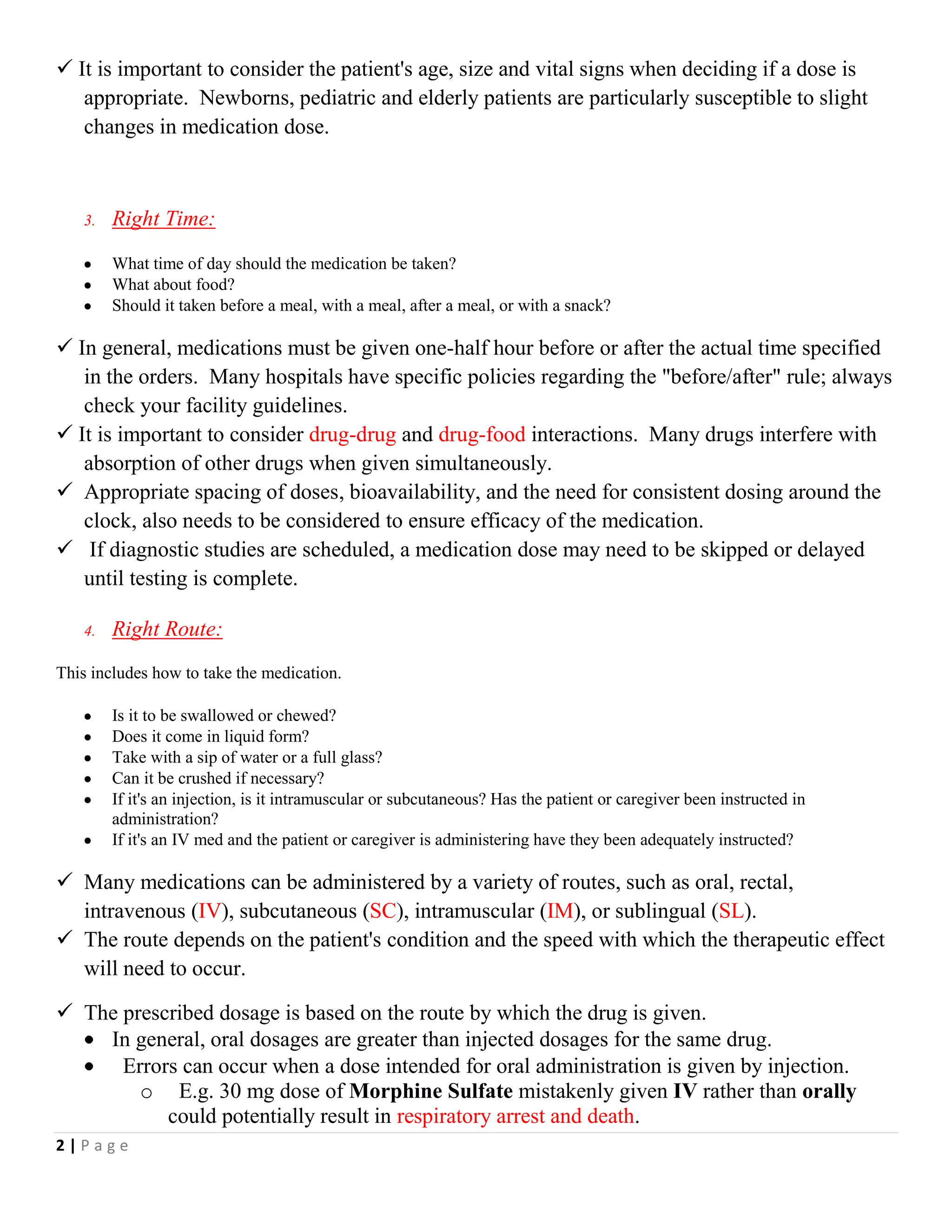 5 Rights Of Drug Admin | DOCX