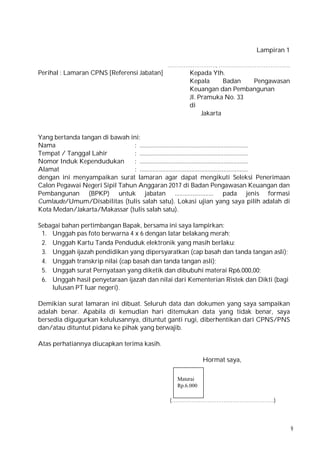 Pengumuman Seleksi CPNS (Badan Pengawasan Keuangan dan Pembangunan ...