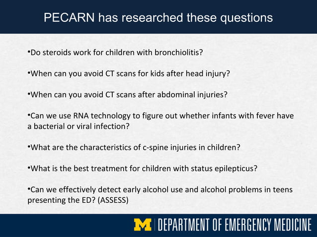 Pediatric Emergency Care Applied Research Network (PECARN) by Alexander ...