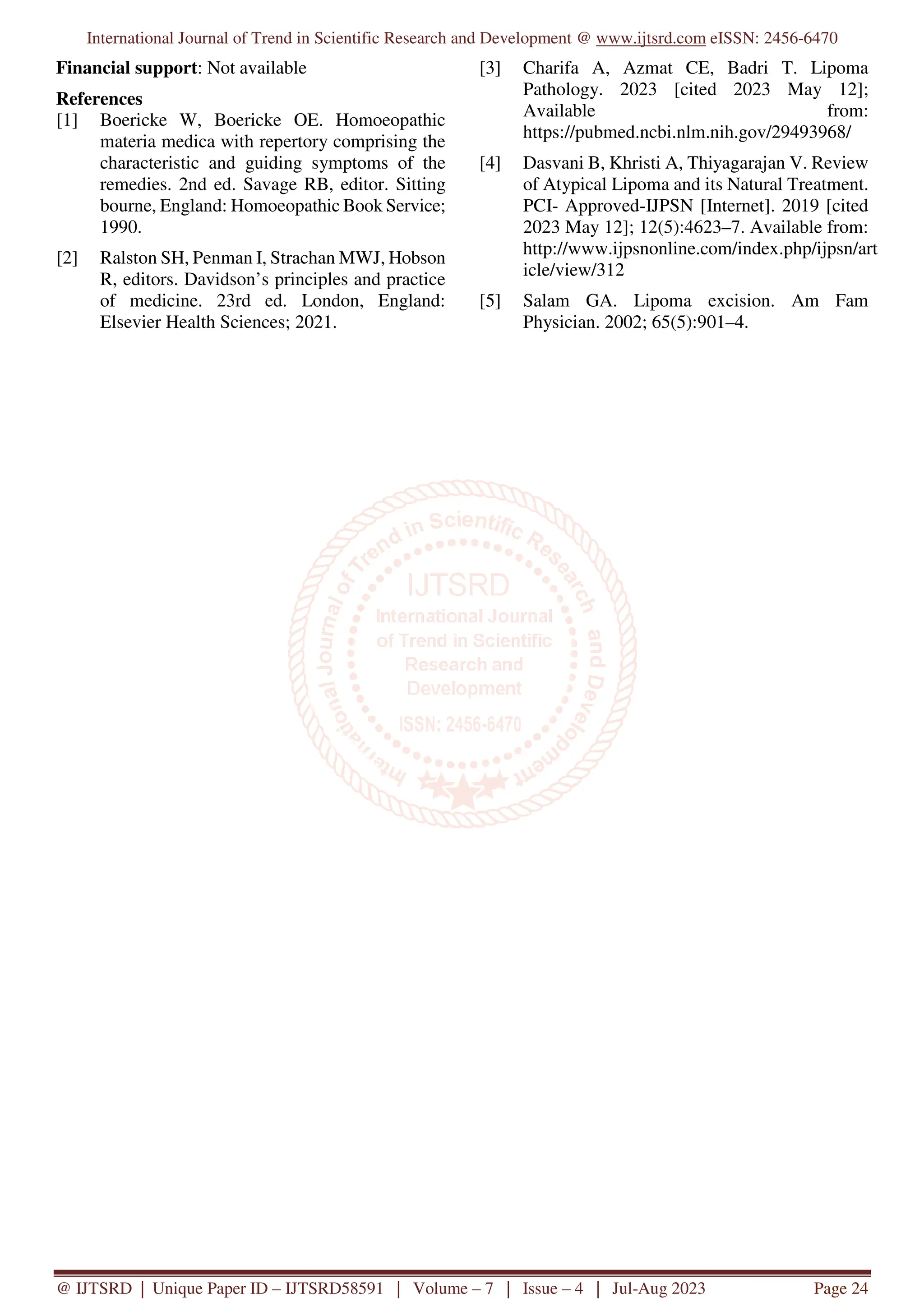 Role of Homoeopathy in the Management of Lipoma | PDF