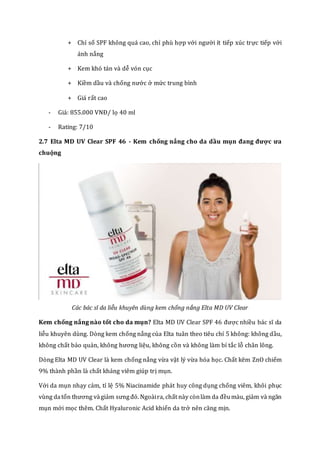 Kem chống nắng cho da dầu mụn | DOCX