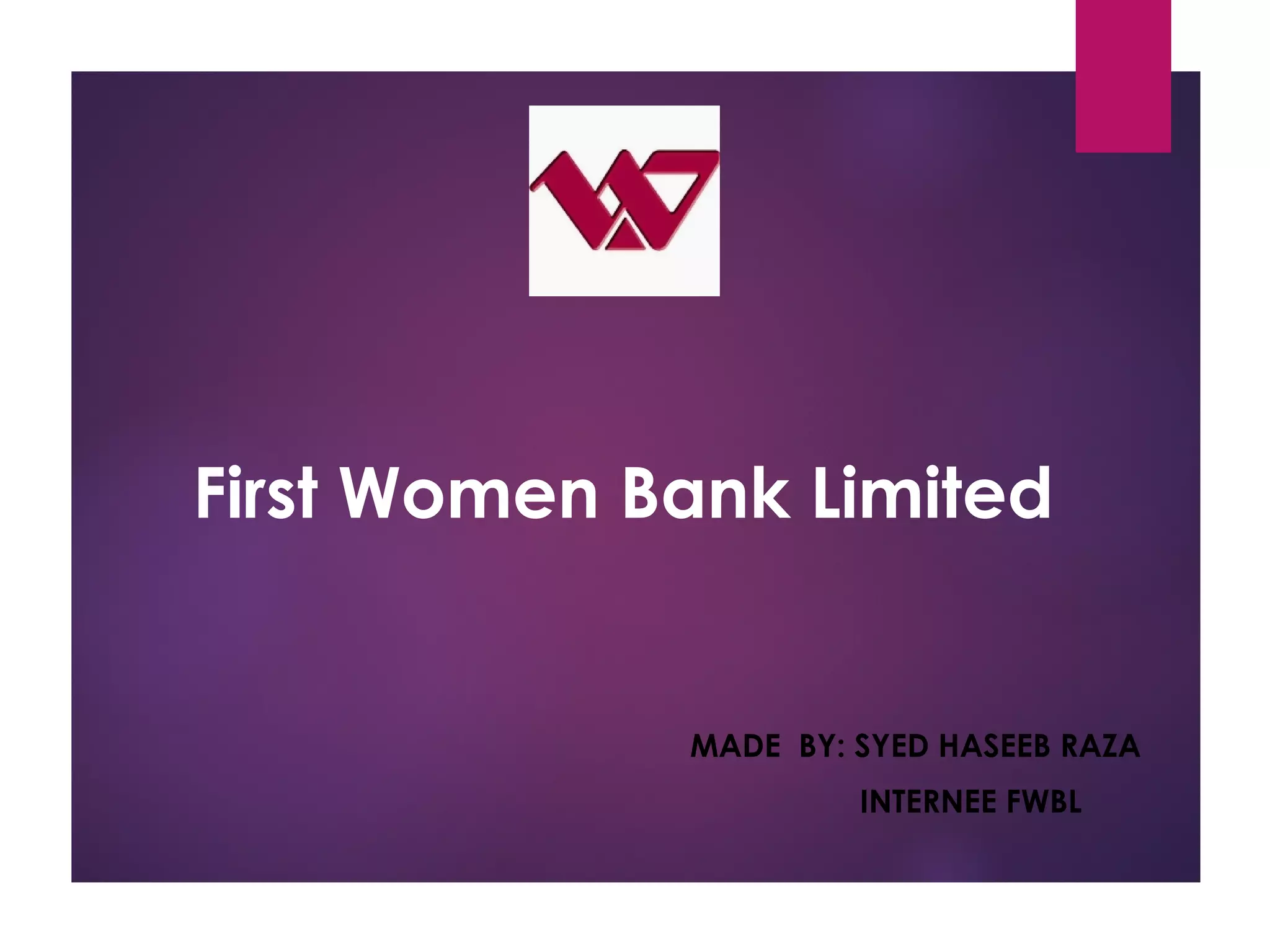 First women bank limited | PDF