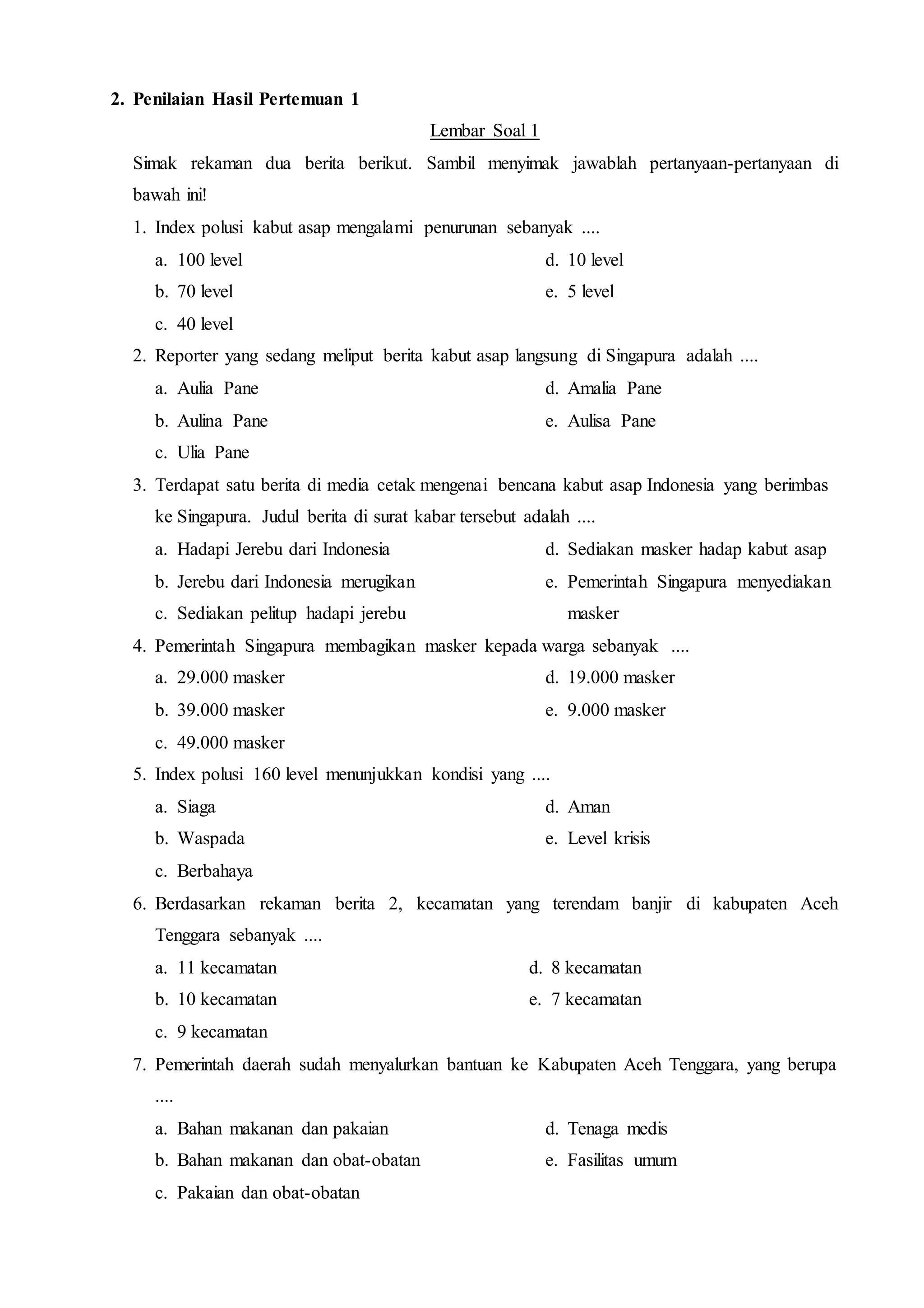 5 rpp bahasa indonesia k2006 | PDF