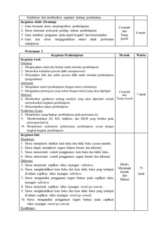 5 rpp bahasa indonesia k2006 | PDF
