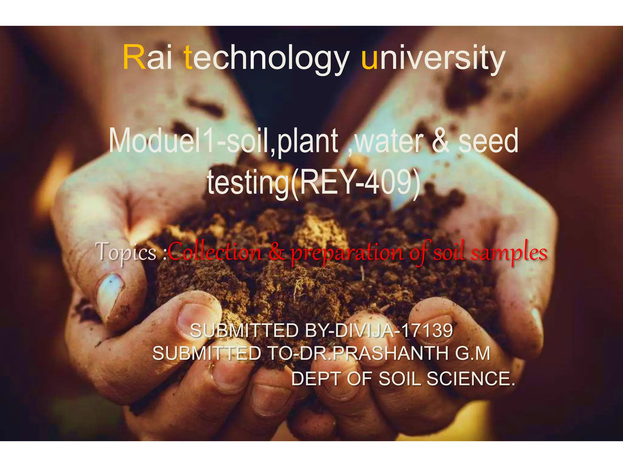 soilsample collection and preparation pptx | PPTX