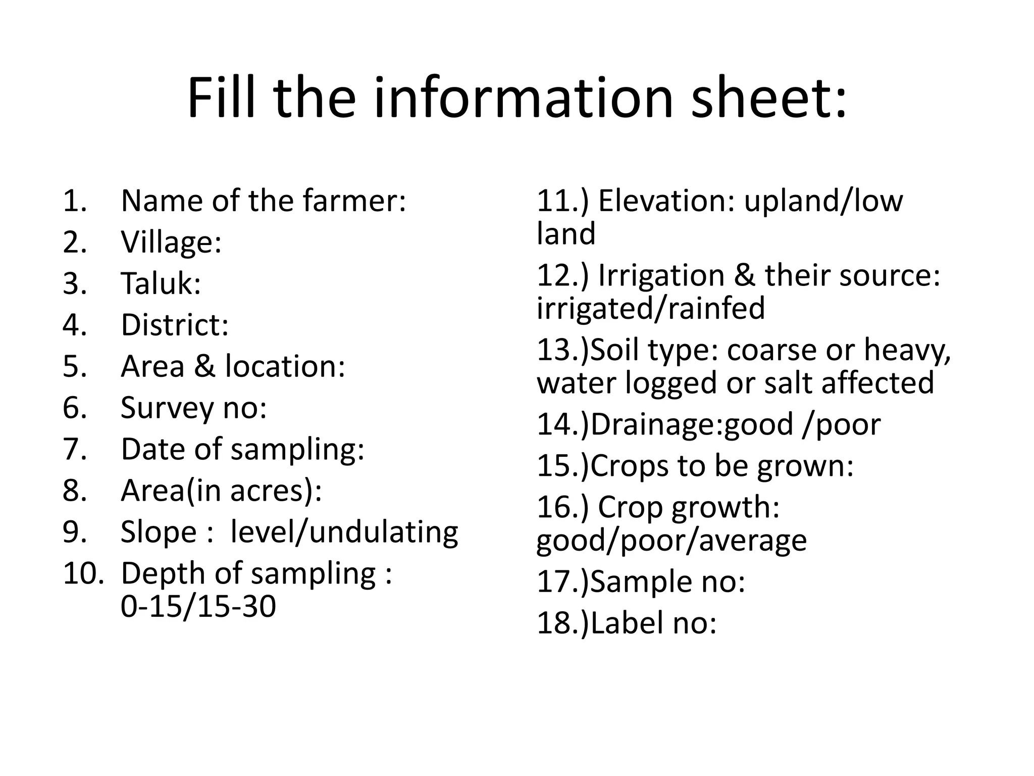 soilsample collection and preparation pptx | PPTX