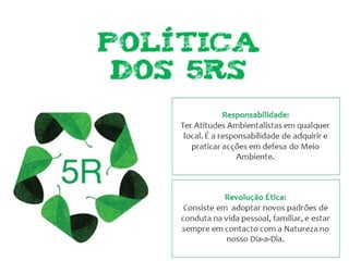 5rs da sustentabilidade - repensar, reduzir, recusar, reutilizar e ...