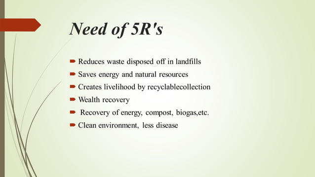 5 r's of Waste Management | PDF