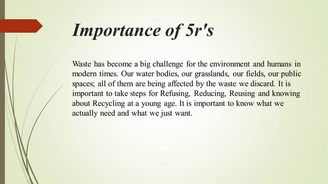 5 r's of Waste Management | PDF