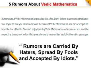 5 rumors about vedic mathematics | PPT | Hinduism | Religion & Spirituality
