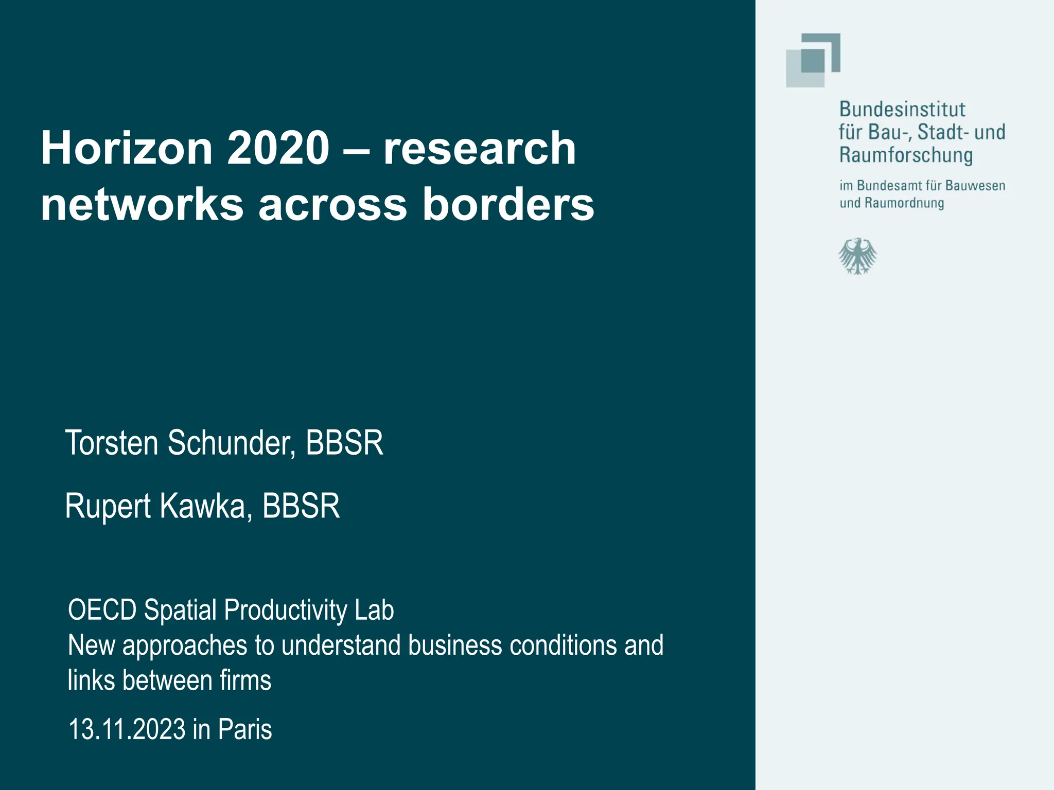 Horizon 2020 - research networks across borders - Rupert Kawka | PPT