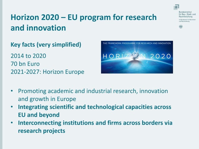 Horizon 2020 - research networks across borders - Rupert Kawka | PPT